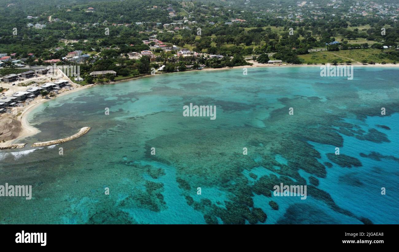 An aerial view of seaside hotel buildings Stock Photo - Alamy