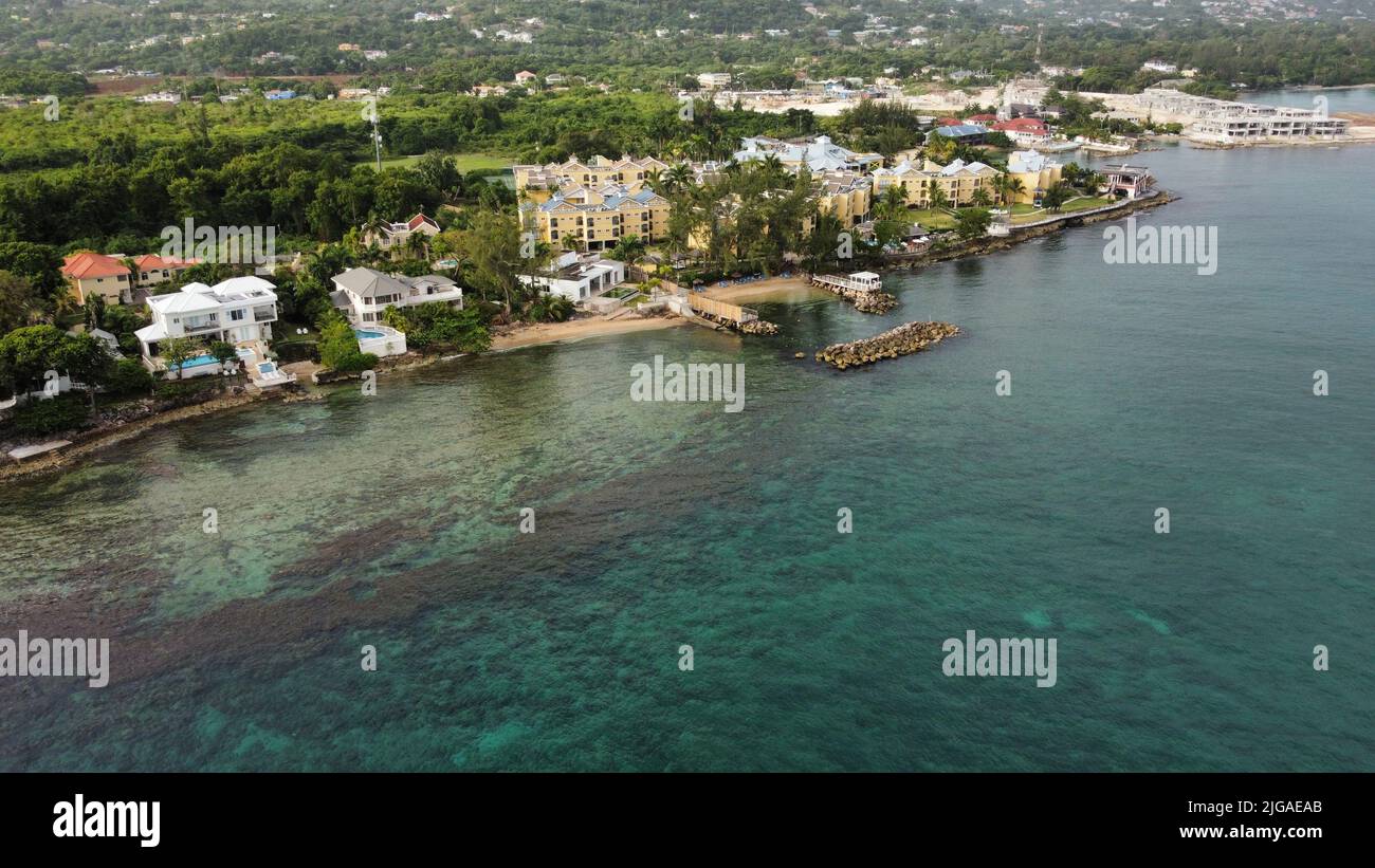 An aerial view of seaside hotel buildings Stock Photo - Alamy