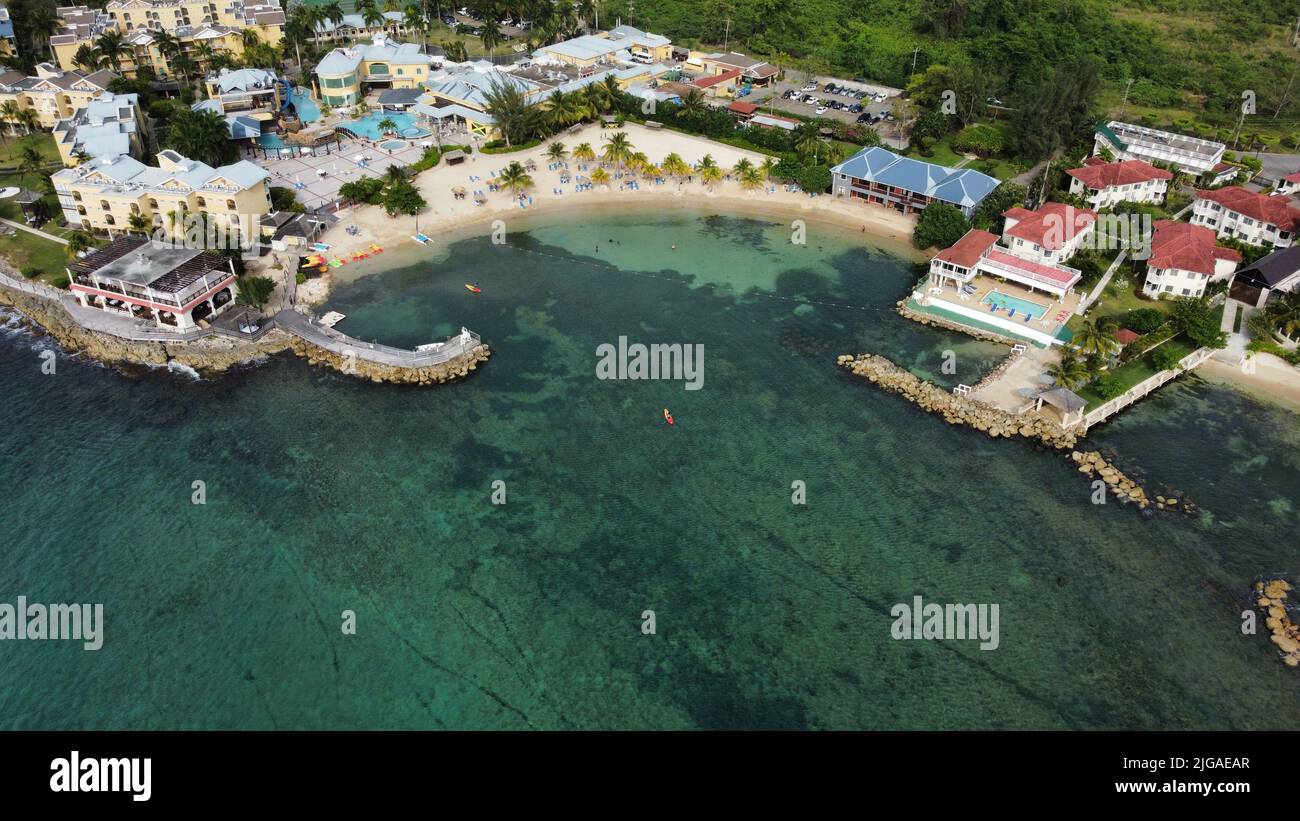 An aerial view of seaside hotel buildings Stock Photo - Alamy