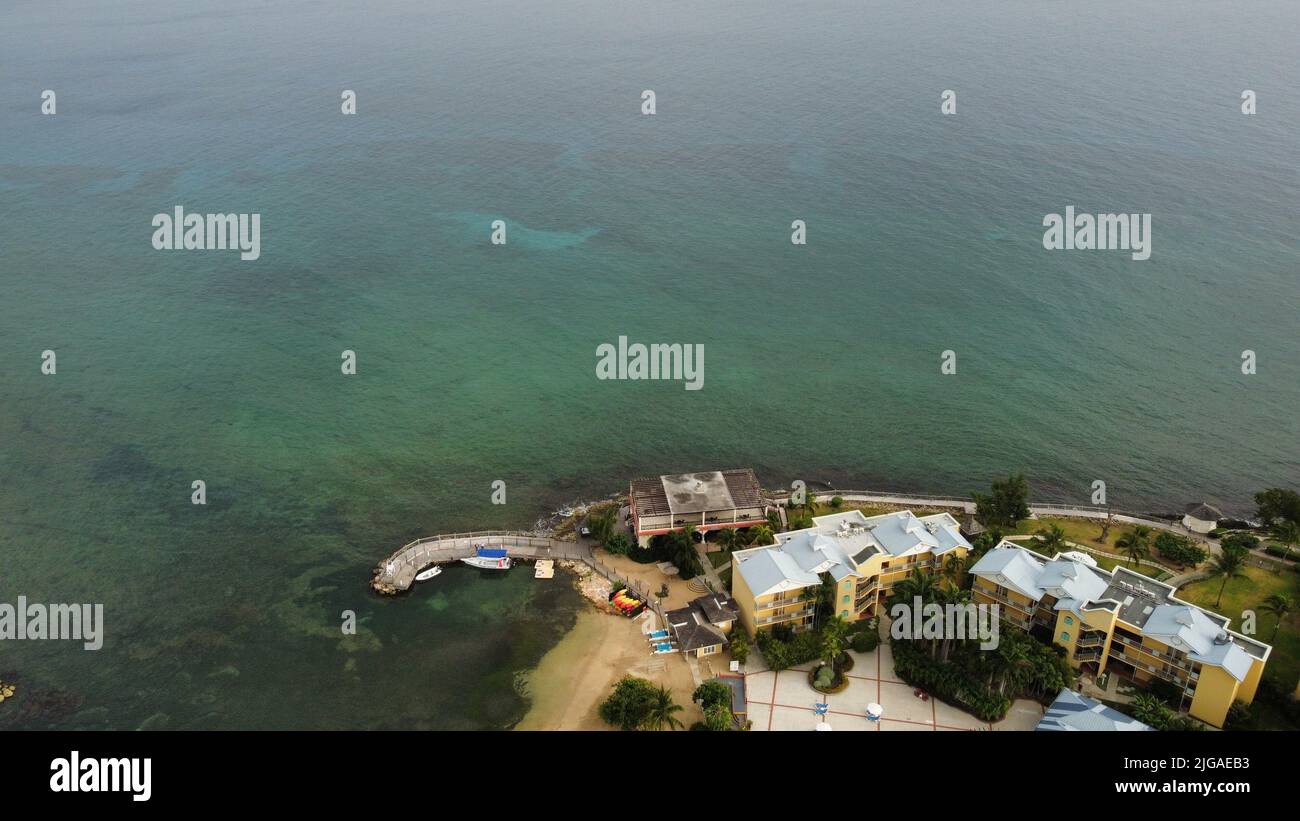 An aerial view of seaside hotel buildings Stock Photo - Alamy