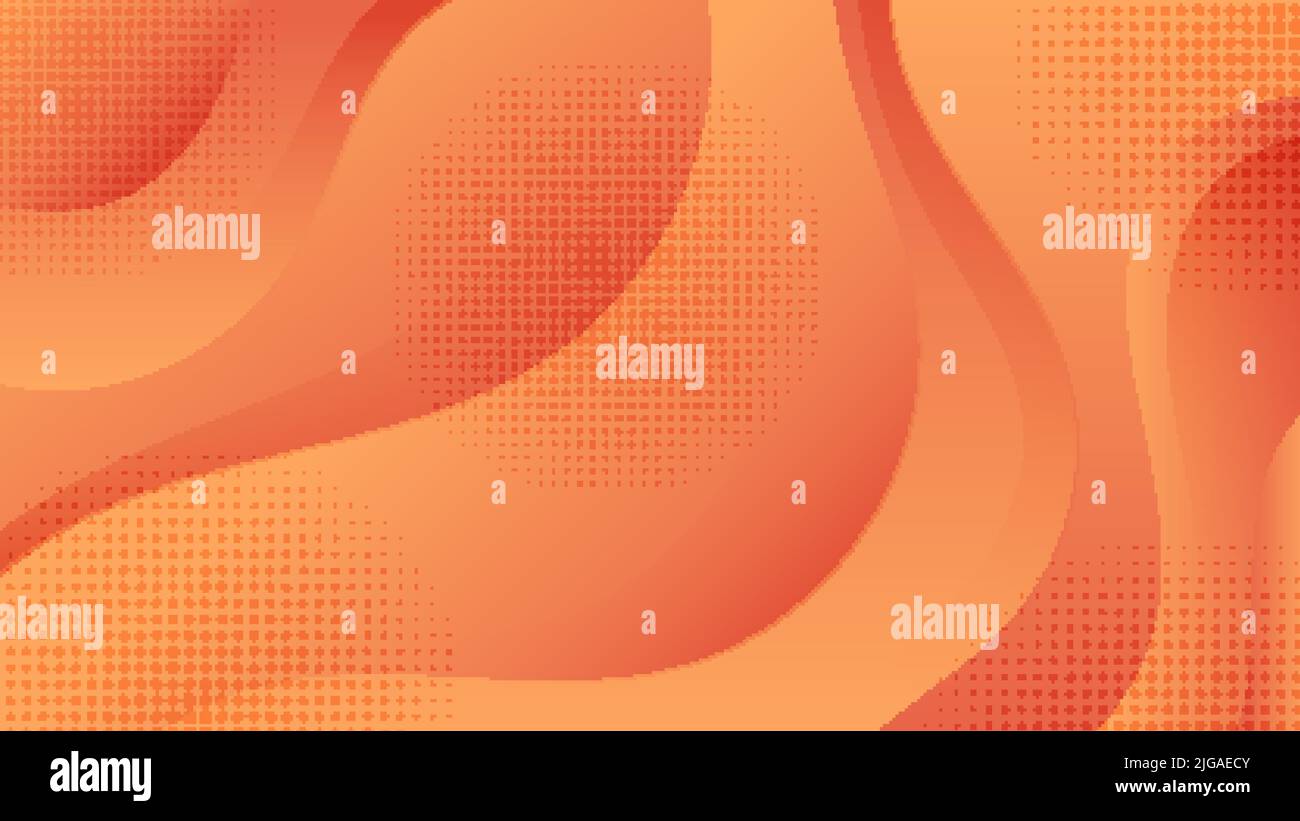 Abstract orange wave shape overlapping layer with halftone effect ...