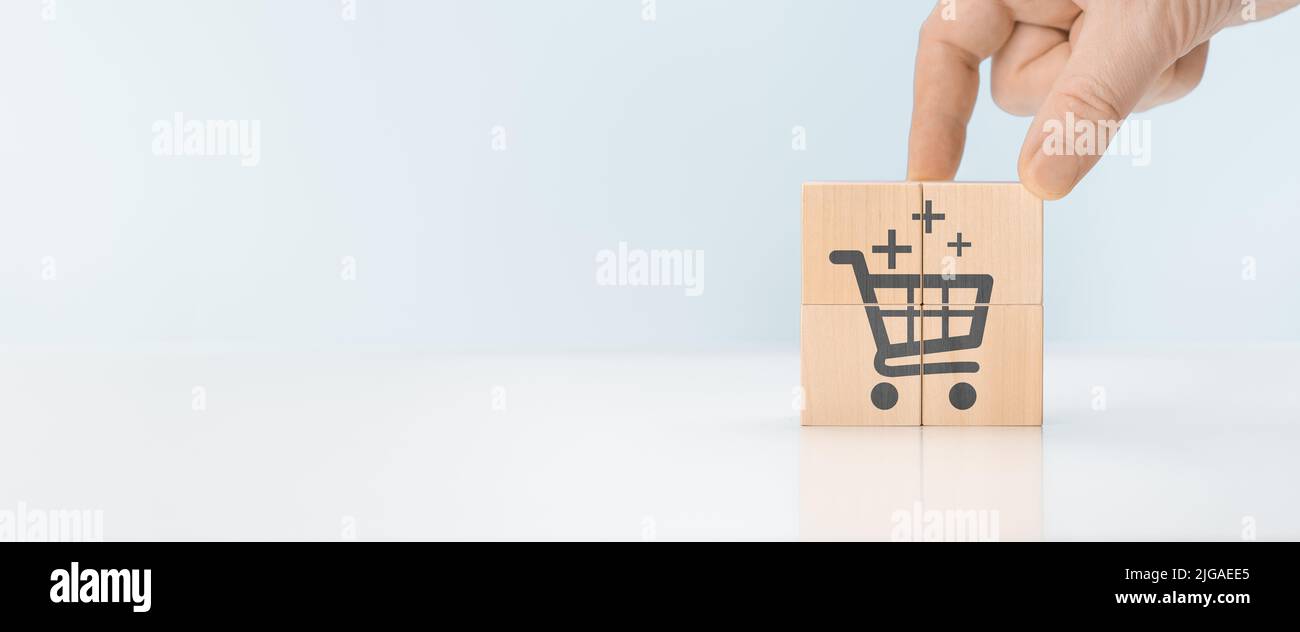 Sale volume increase make business grow concept. businessman's hand ...