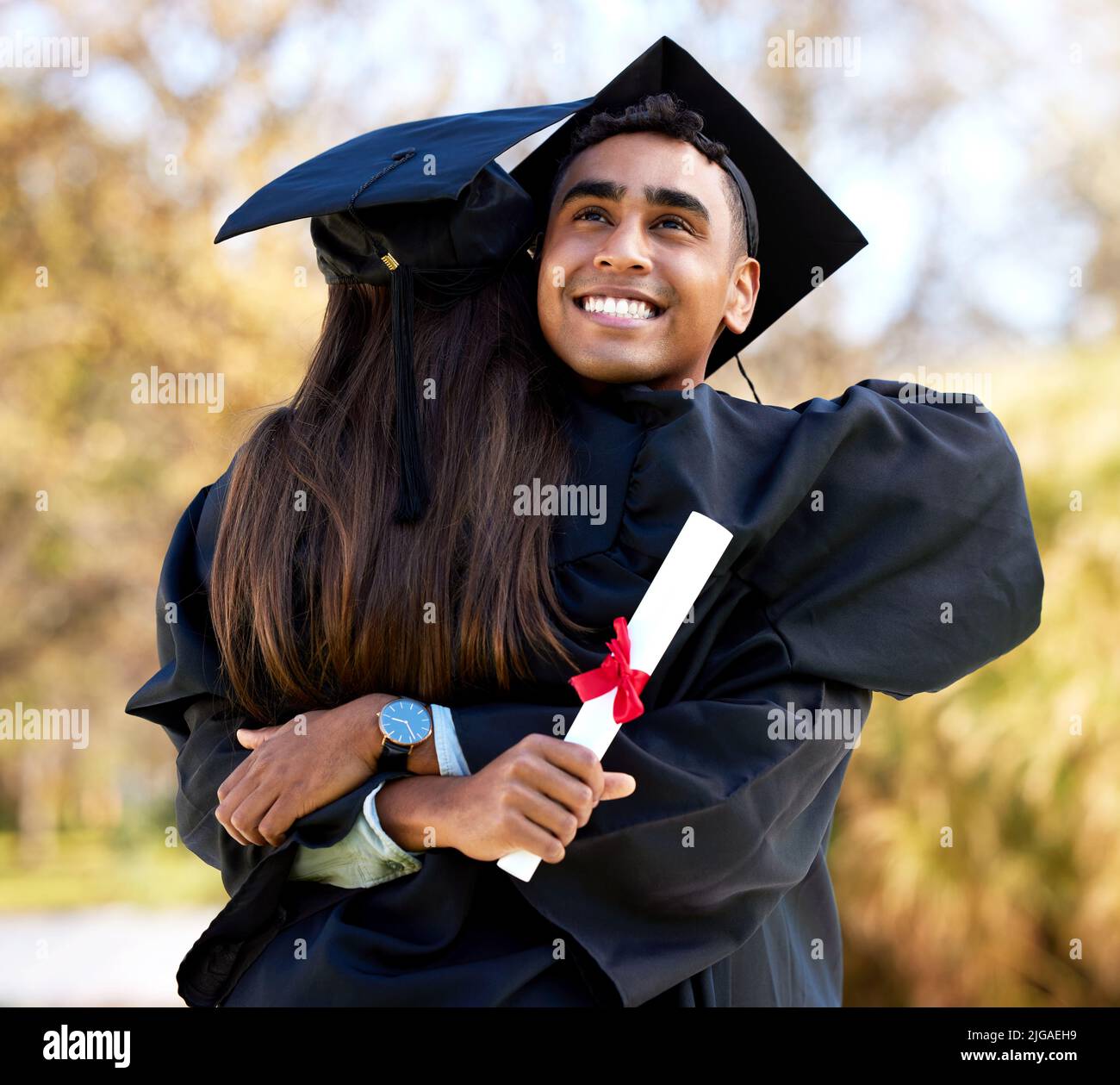 Our future together is going to be even happier. a young man hugging ...