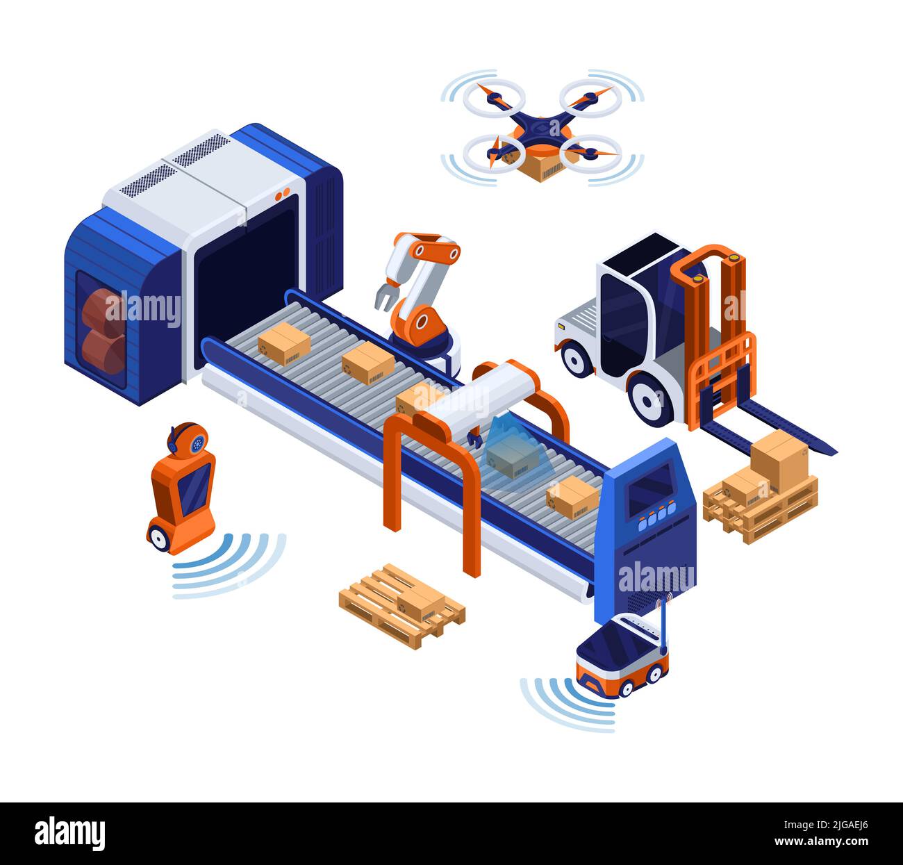 The mechanization and automation Stock Vector Images - Alamy