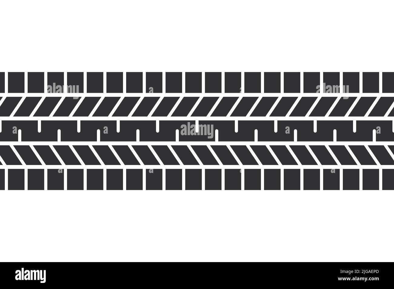 Auto tire tread seamless elements. Car tire patterns, wheel tyre tread ...