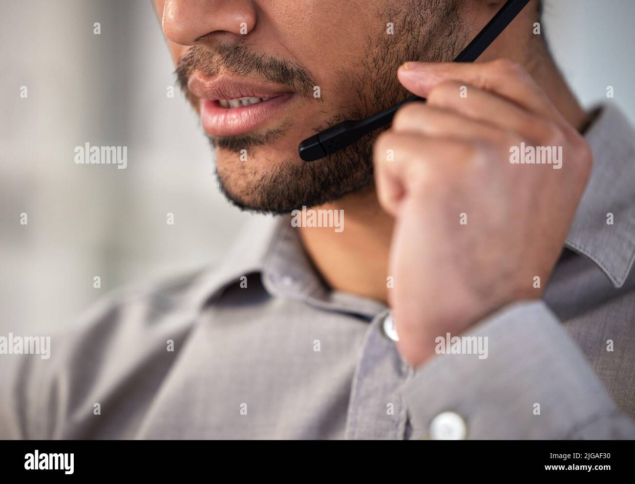 Hello, how may I help you today. an unrecognisable customer service ...