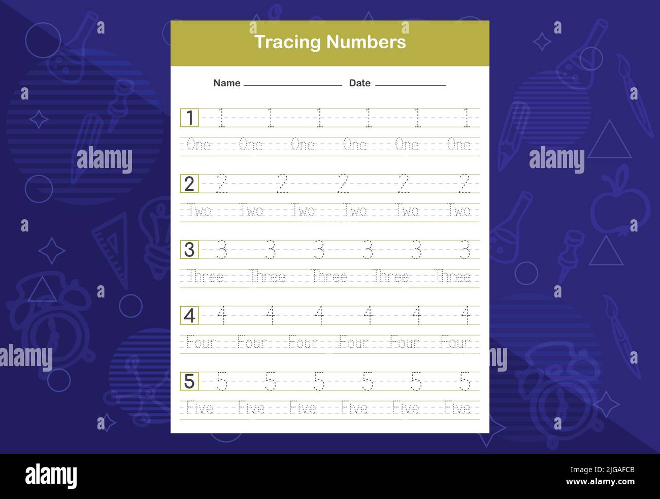 Tracing Numbers Worksheets. An educational worksheet for kids. Learn ...