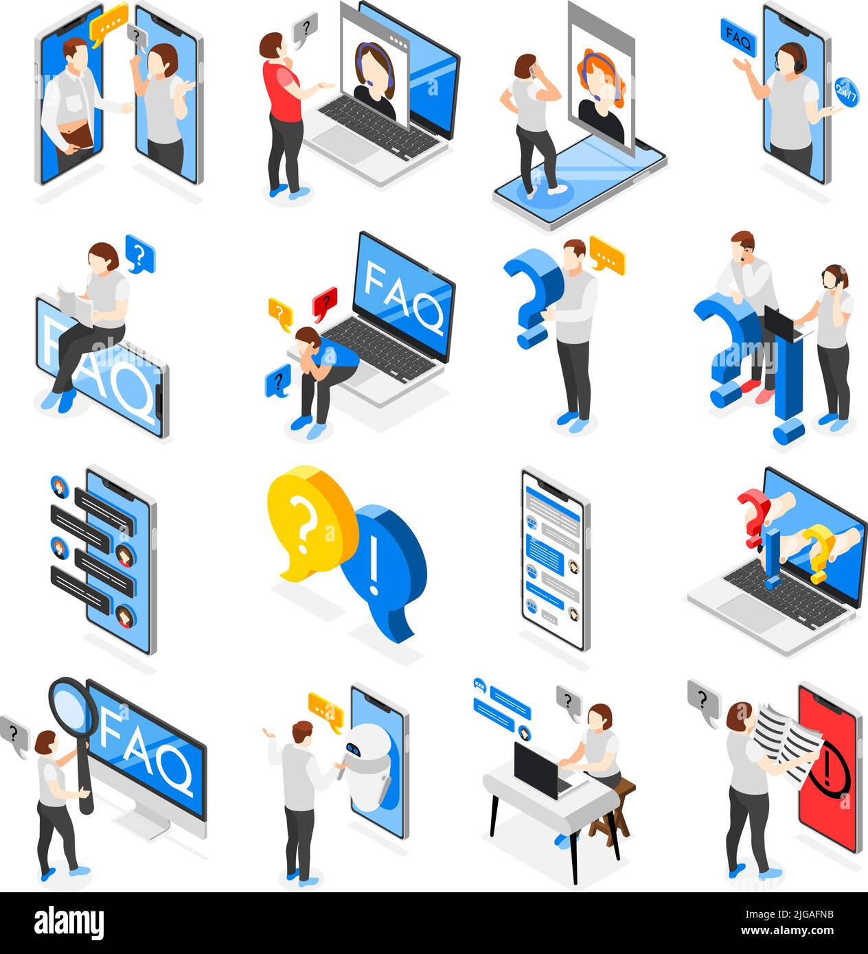 Frequently asked questions isometric set of users searching useful ...