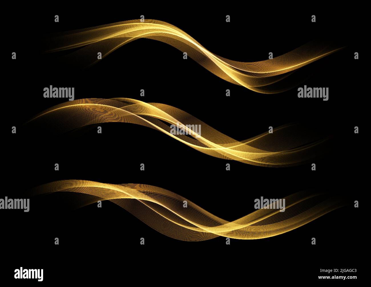 Abstract Gold Waves. Shiny golden moving lines design element on dark ... Abstract Gold Waves. Shiny golden moving lines design element on dark ...
