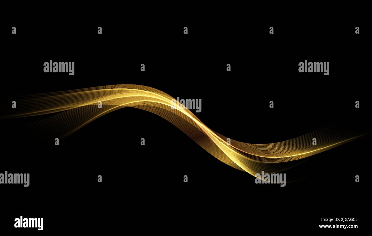 Abstract Gold Waves. Shiny golden moving lines design element on dark ... Abstract Gold Waves. Shiny golden moving lines design element on dark ...