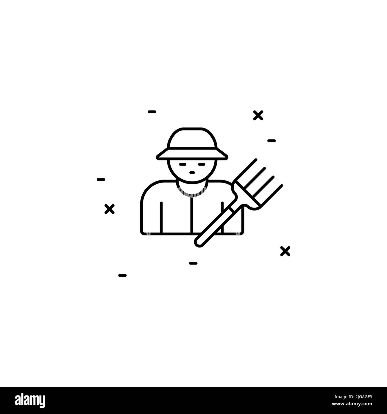 farmer, man icon. Simple thin line, outline of Agriculture icons for UI ...