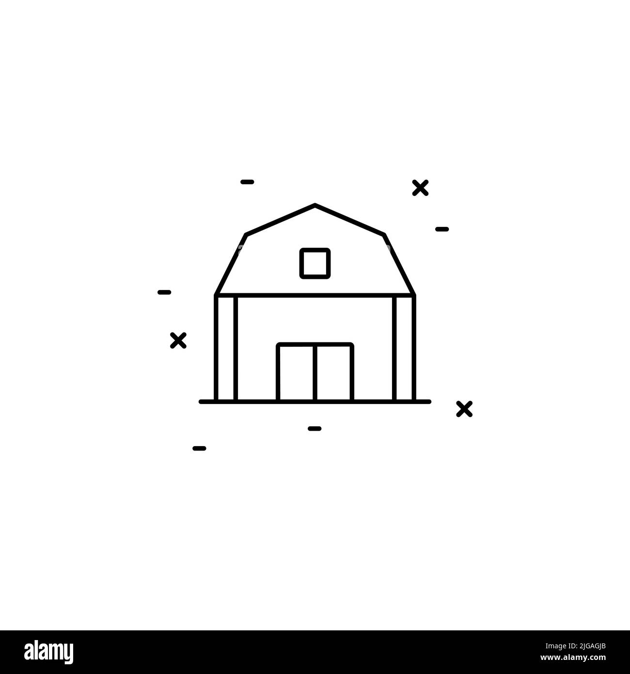 barn icon. Simple thin line, outline vector of Agriculture icons for UI ...
