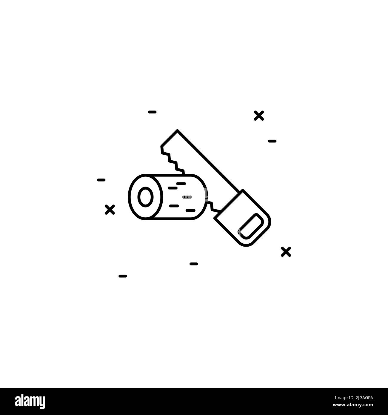 Log Saw Icon Simple Thin Line Outline Vector Of Agriculture Icons