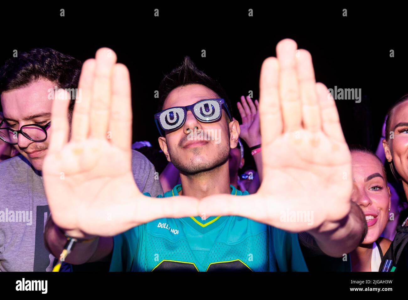 People dance and enjoy the first day of Ultra Europe Festival at Park ...