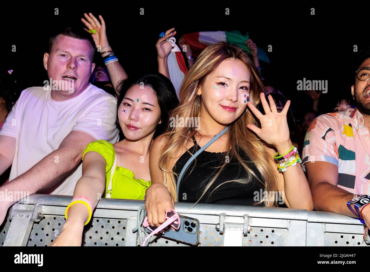 People dance and enjoy the first day of Ultra Europe Festival at Park ...
