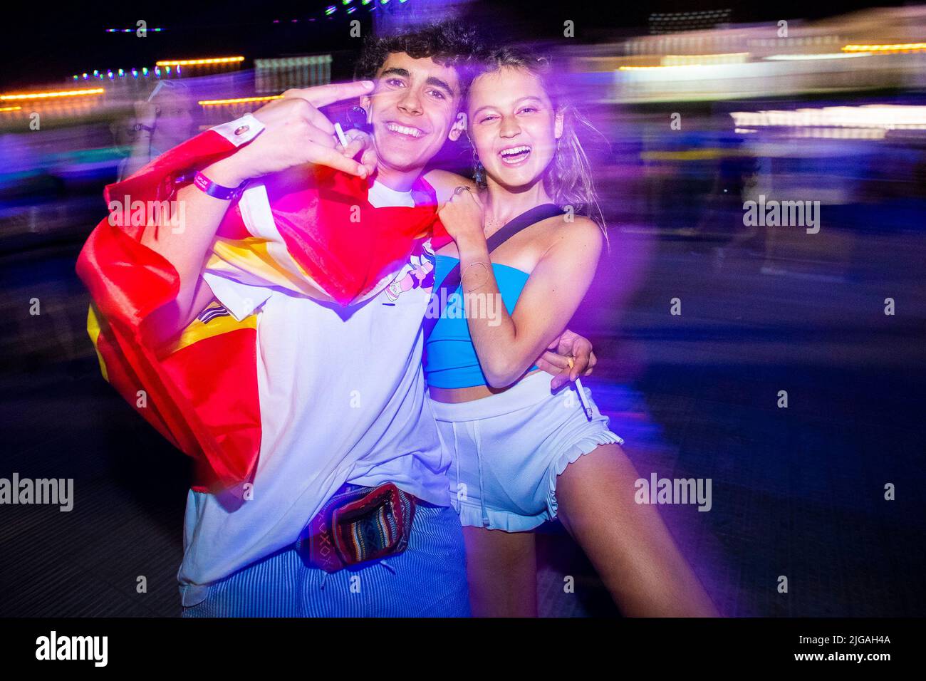 People dance and enjoy the first day of Ultra Europe Festival at Park ...