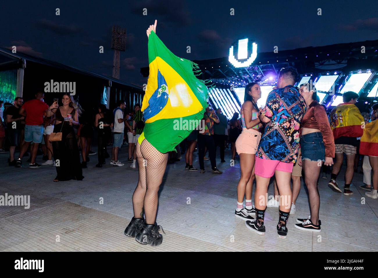 People dance and enjoy the first day of Ultra Europe Festival at Park ...