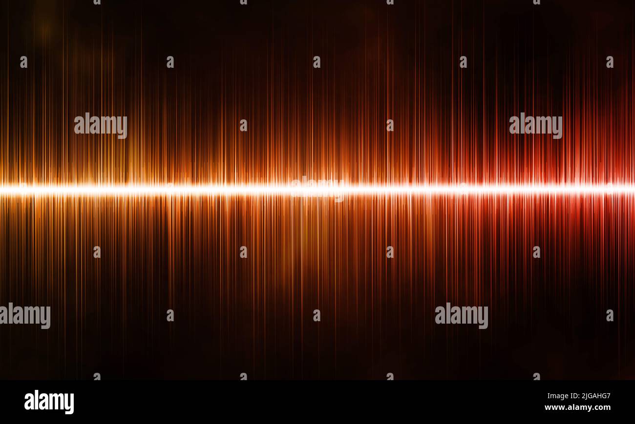 Sound wave, orange wave frequencies. Music sound, light abstract ...