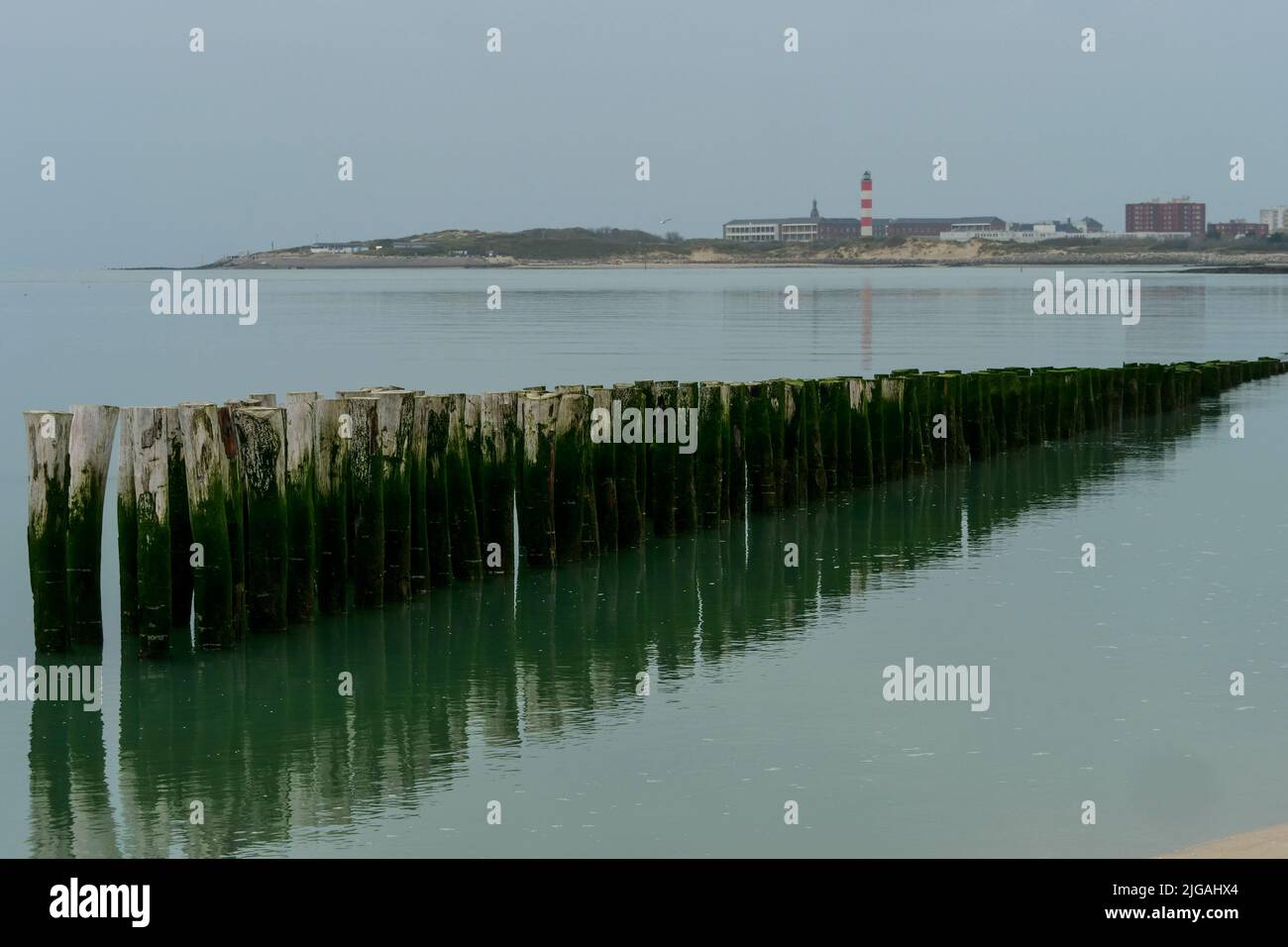 Authie bay at twilight, Berck-sur-mer, Picardie, Pas-de-Calais, Hauts ...