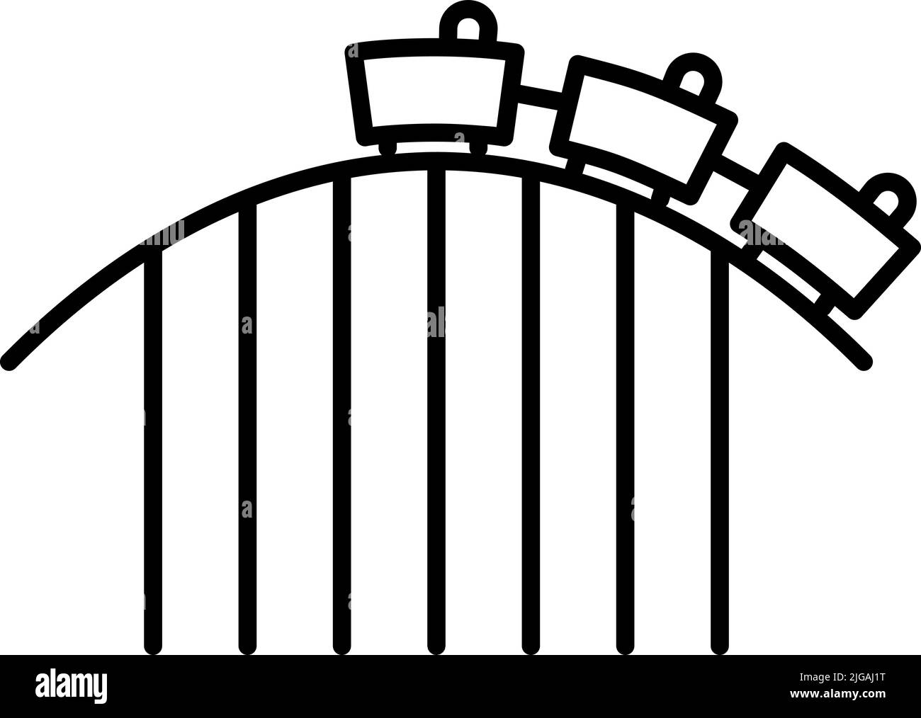 roller coaster icon. Simple thin line, outline vector of Amusement ...