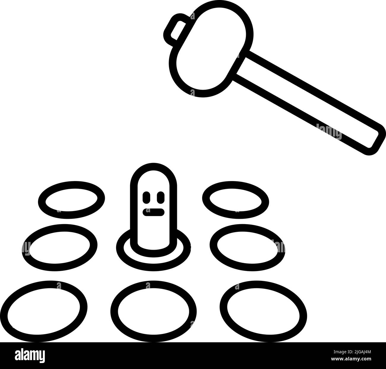 hammer, game icon. Simple thin line, outline vector of Amusement icons ...