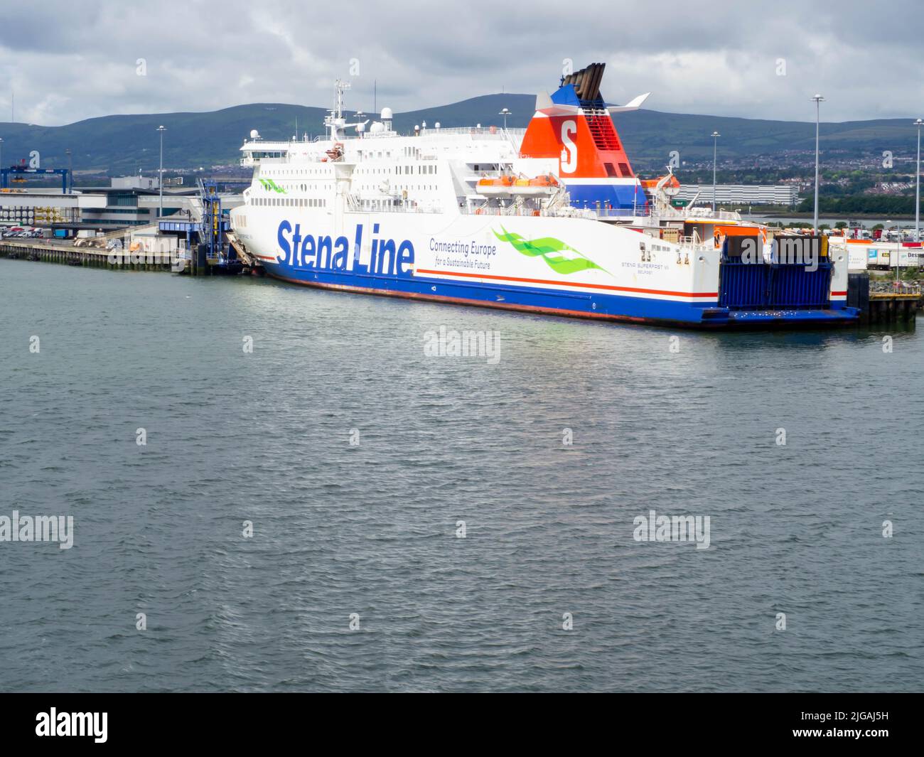 Passenger Ferry Loading at Belfast Docks Stock Photo - Alamy