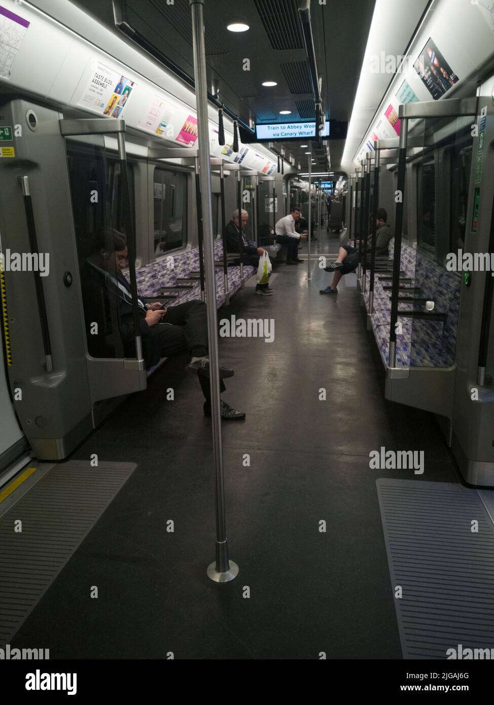 Elizabeth Line, Liverpool St, London, UK, May 2022. Inside one of the ...