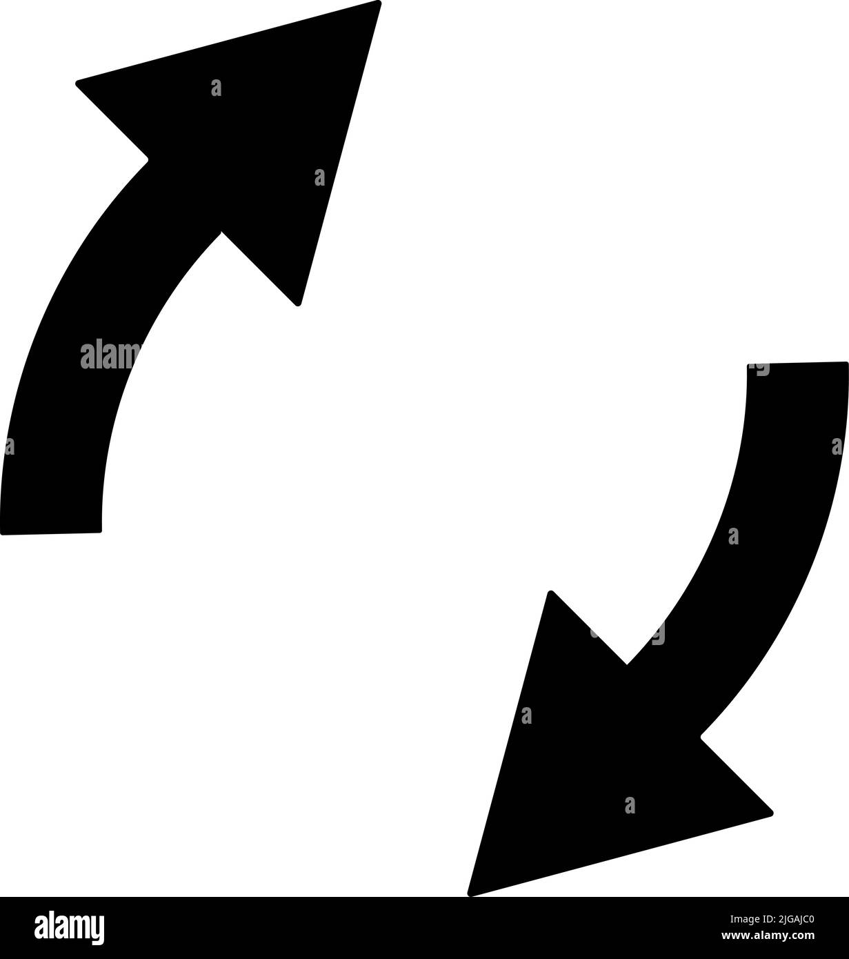 Two arrows around, update icon. Simple glyph, flat vector of arrows ...