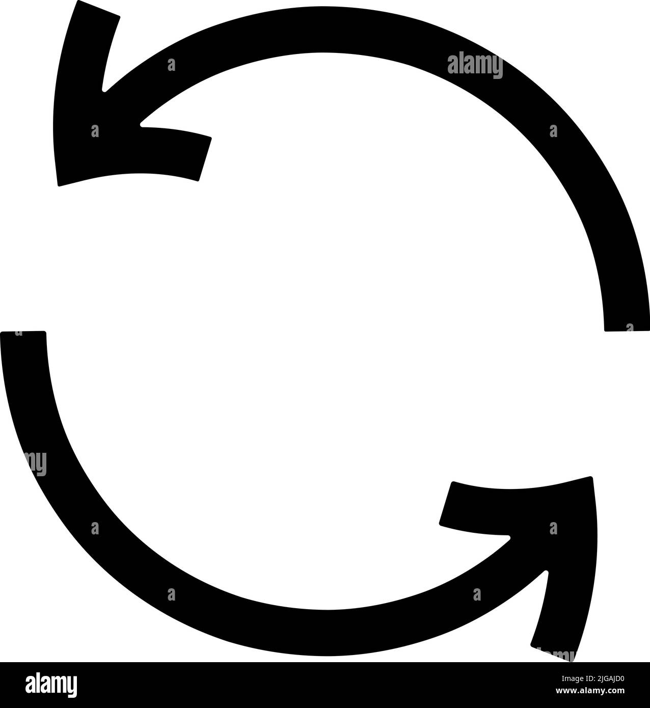 Two arrows around, update icon. Simple glyph, flat vector of arrows ...