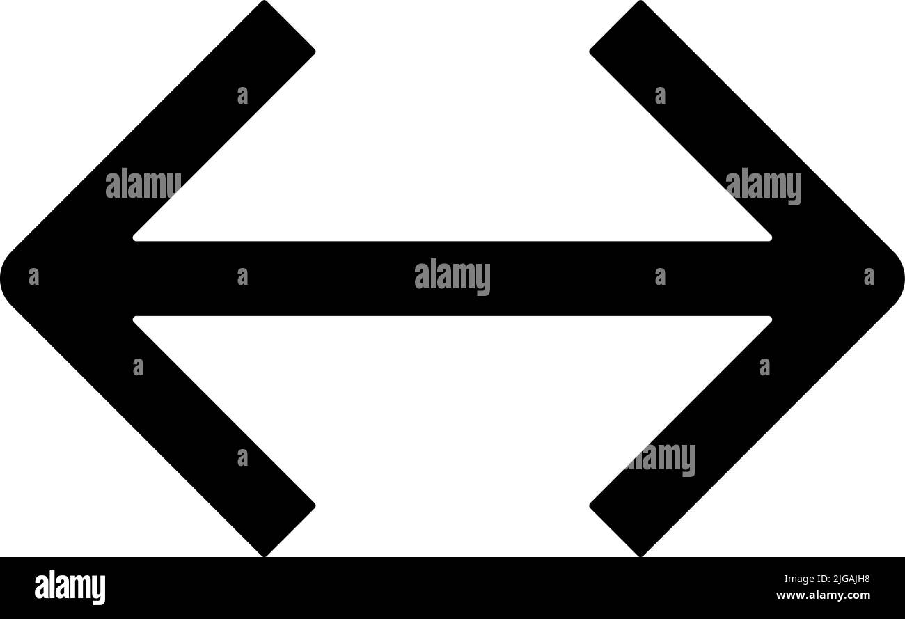 Horizontal arrow in different directions icon. Simple glyph, flat ...