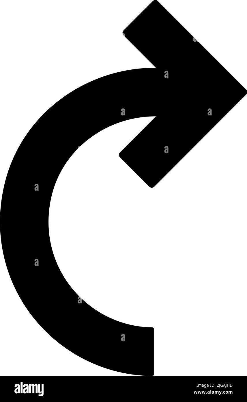 Right arrow semicircle icon. Simple glyph, flat vector of arrows icons ...