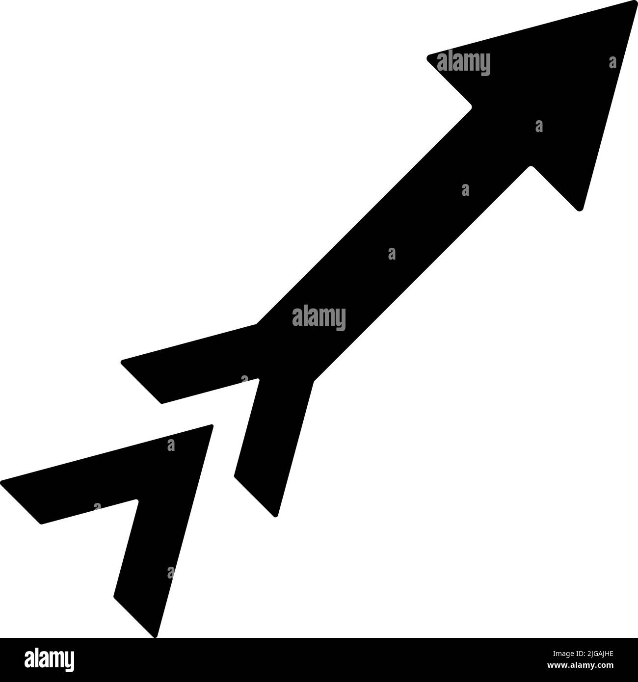 Up arrow right icon. Simple glyph, flat vector of arrows icons for UI and UX, website or mobile ...