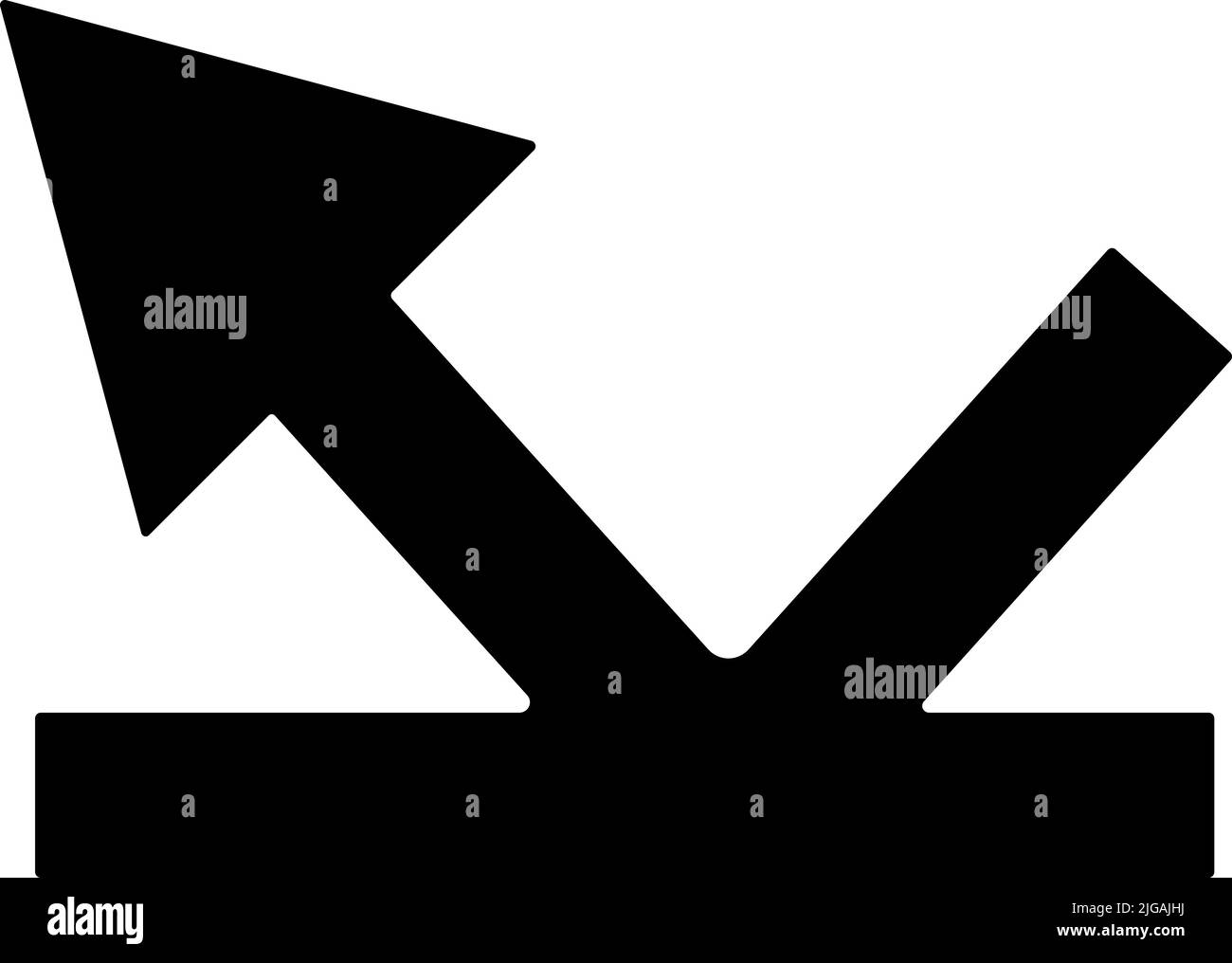 Arrow, reflection icon. Simple glyph, flat vector of arrows icons for ...