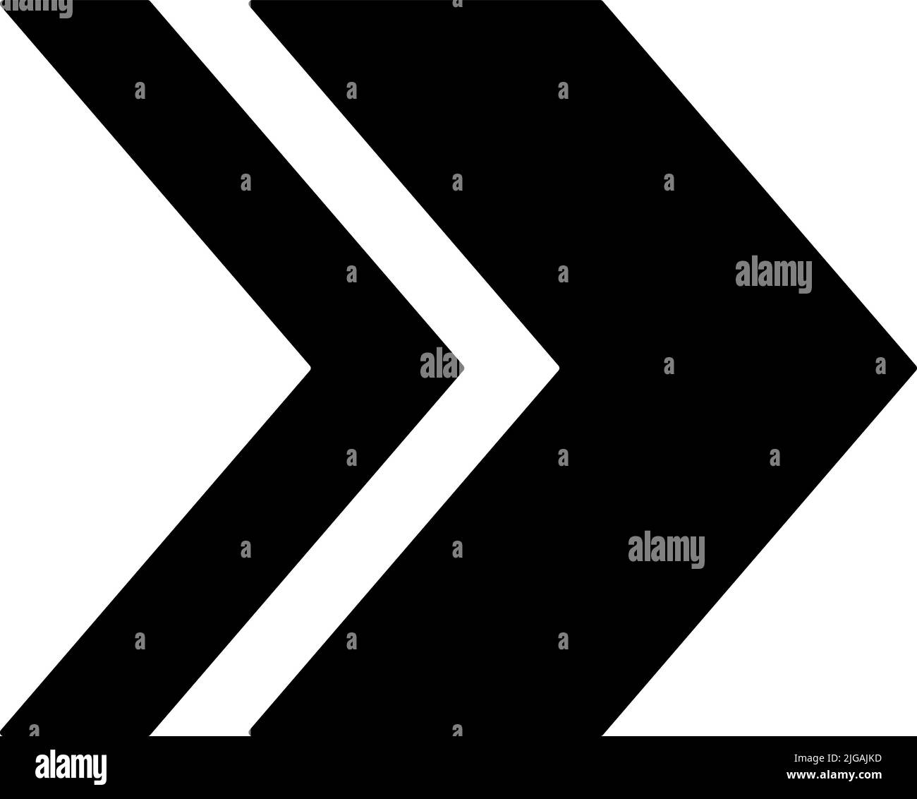 Two arrows to the right icon. Simple glyph, flat vector of arrows icons ...