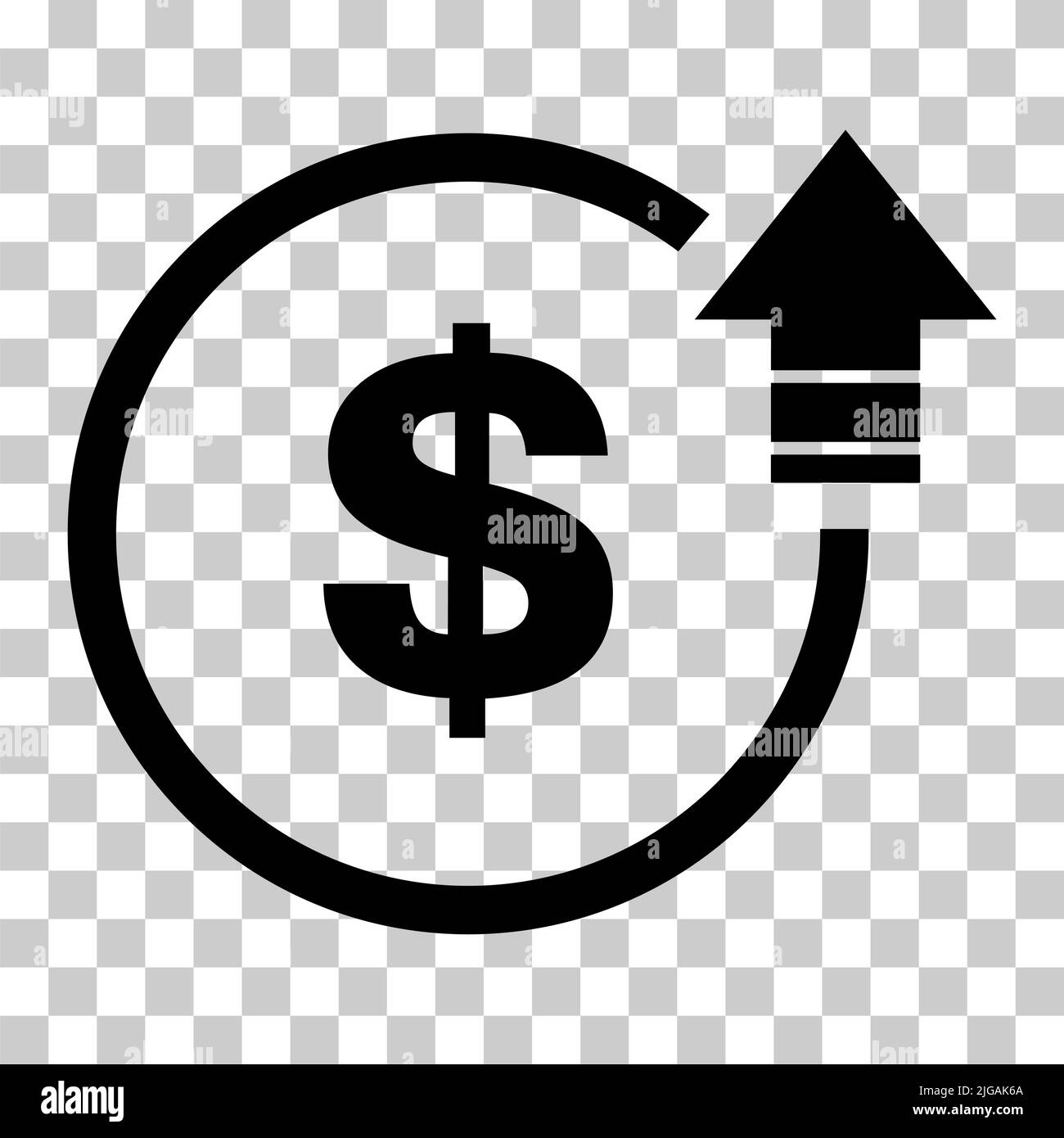 Cost symbol dollar increase icon. Income vector symbol image isolated ...