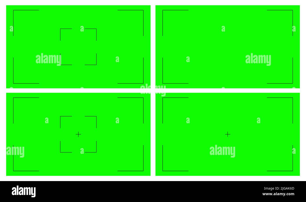 Set of Green screen blank background, empty digital video template ...