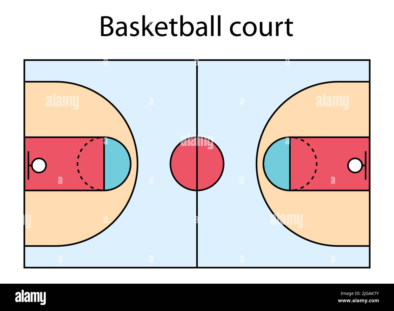 Basketball court icon, floor parquet area, top american sport symbol ...