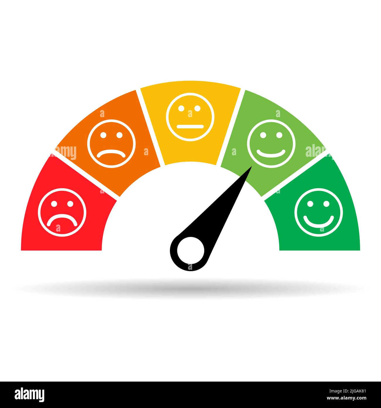 Customer satisfaction meter shadow icon, graph rating measure business ...