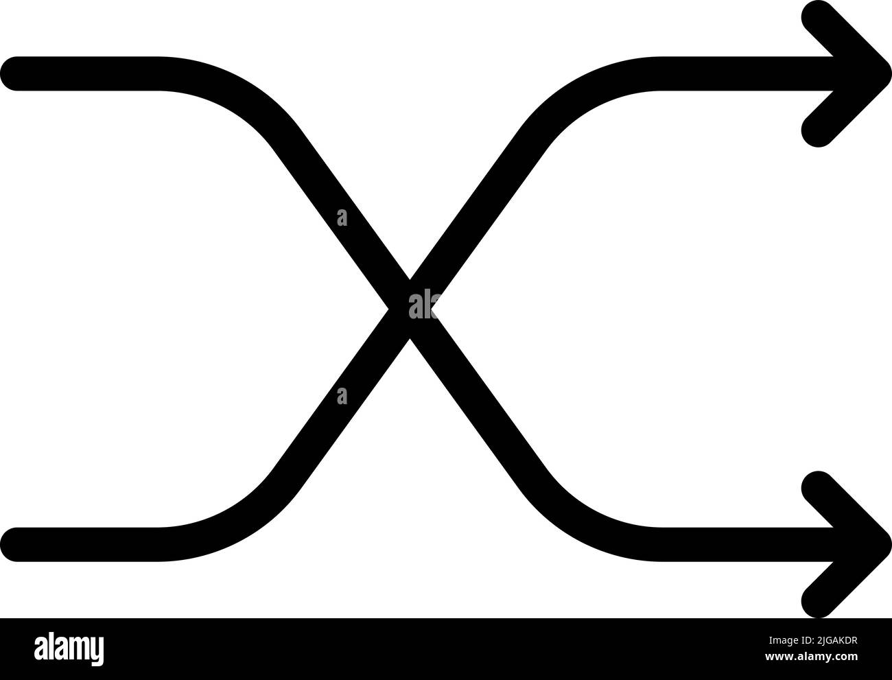arrow shuffle icon. Simple thin line, outline vector of Arrows icons ...