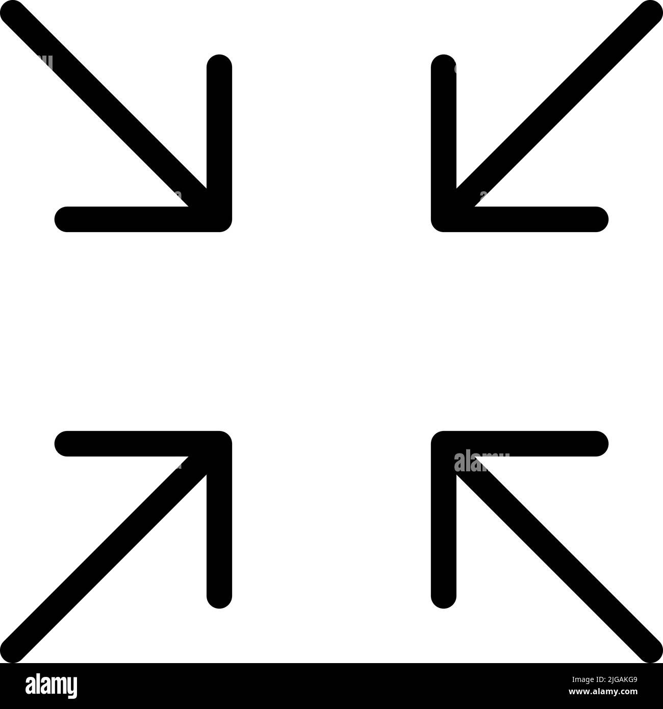 arrow center icon. Simple thin line, outline vector of Arrows icons for ...