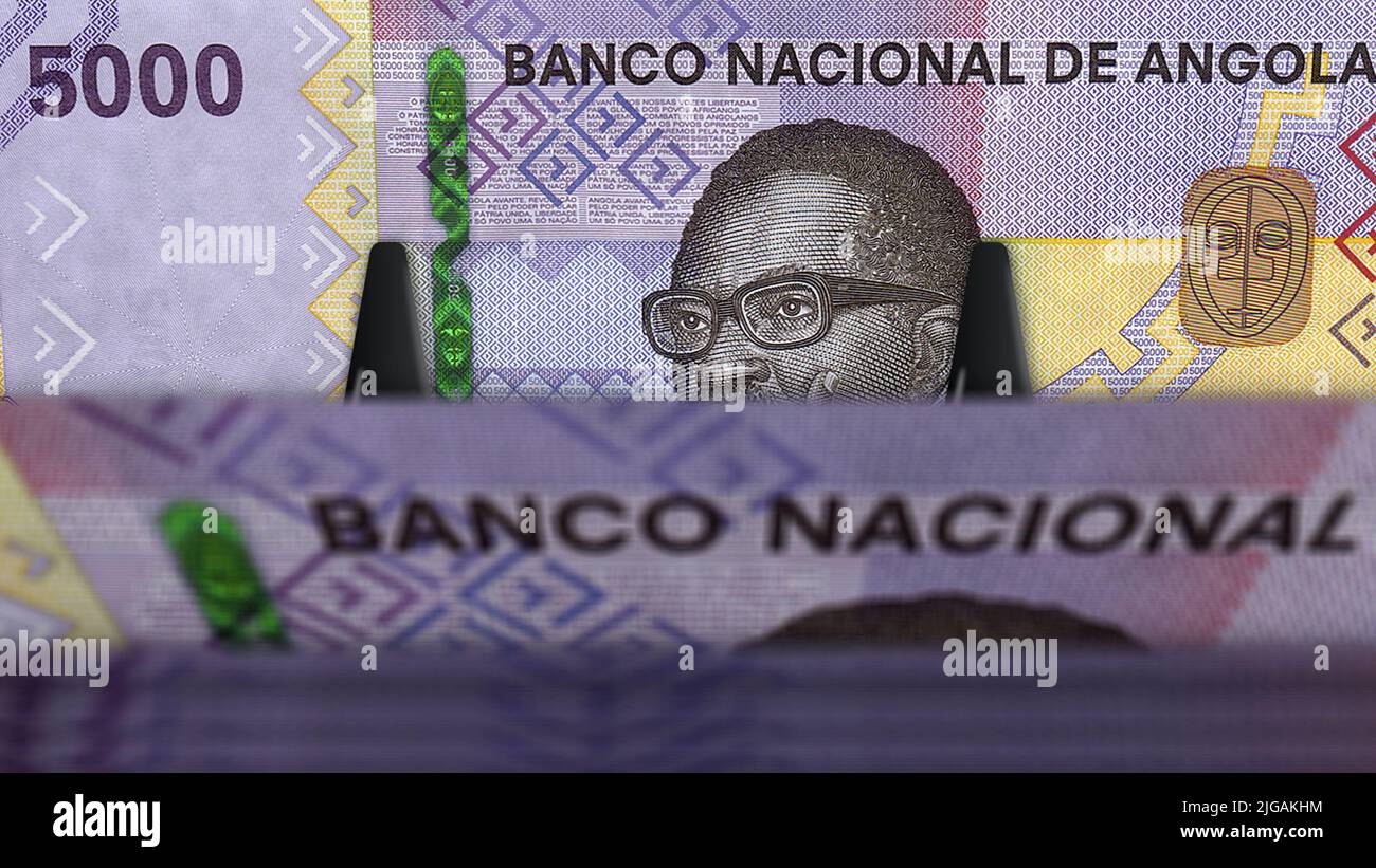 Angolan Kwanza money pack 3d illustration. AOA banknote bundle stacks ...