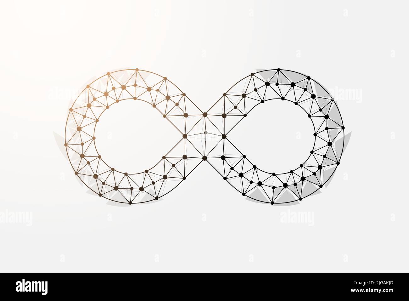 Infinity 3d low poly symbol with connected dots. Forever, unlimited ...
