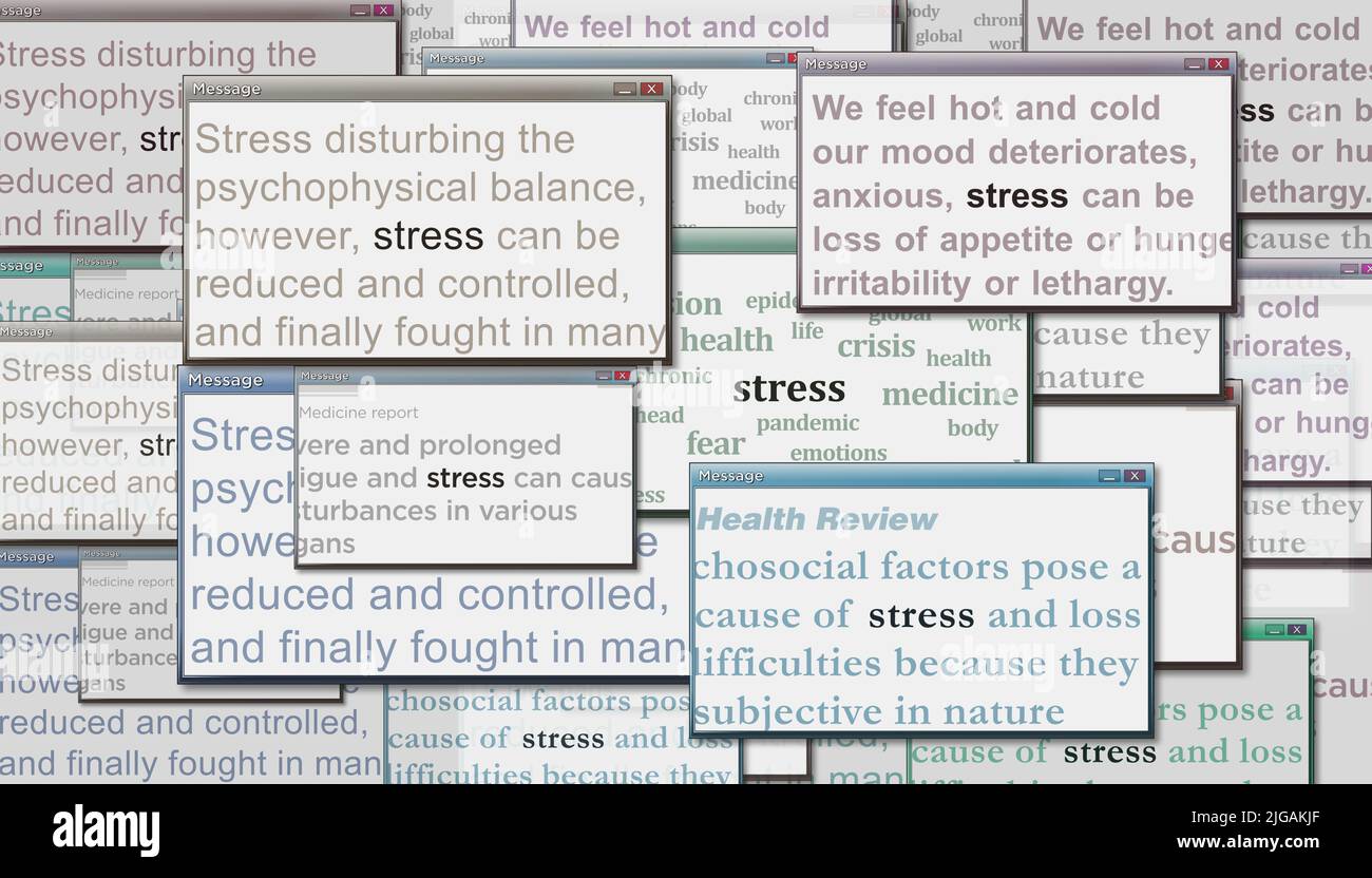 Social media on display with Stress, mental health and depression ...