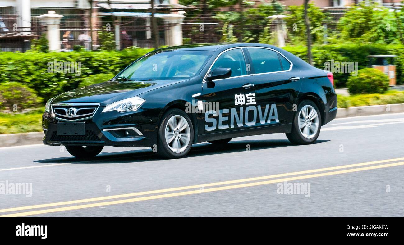 Senova D70 a car from BAIC based on the Saab 9-5 being driven on the ...