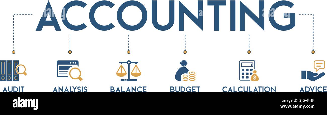 Accounting banner web icon vector illustration concept for business and ...