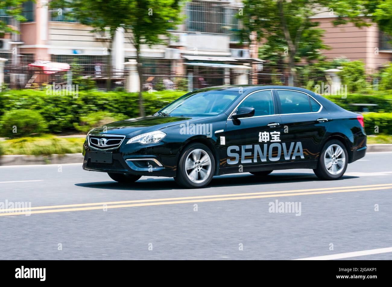 Senova D70 a car from BAIC based on the Saab 9-5 being driven on the ...