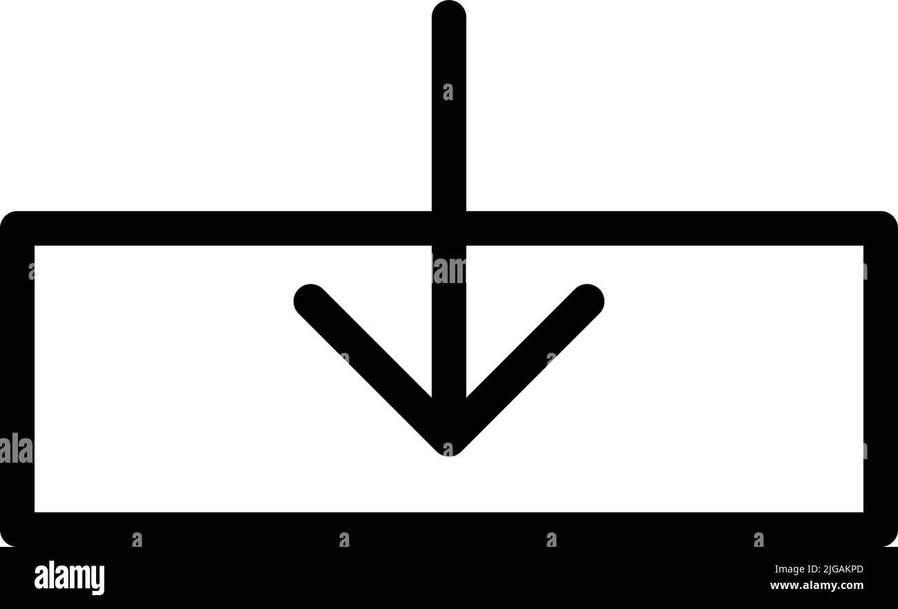 arrow download icon. Simple thin line, outline vector of Arrows icons for UI and UX, website or ...