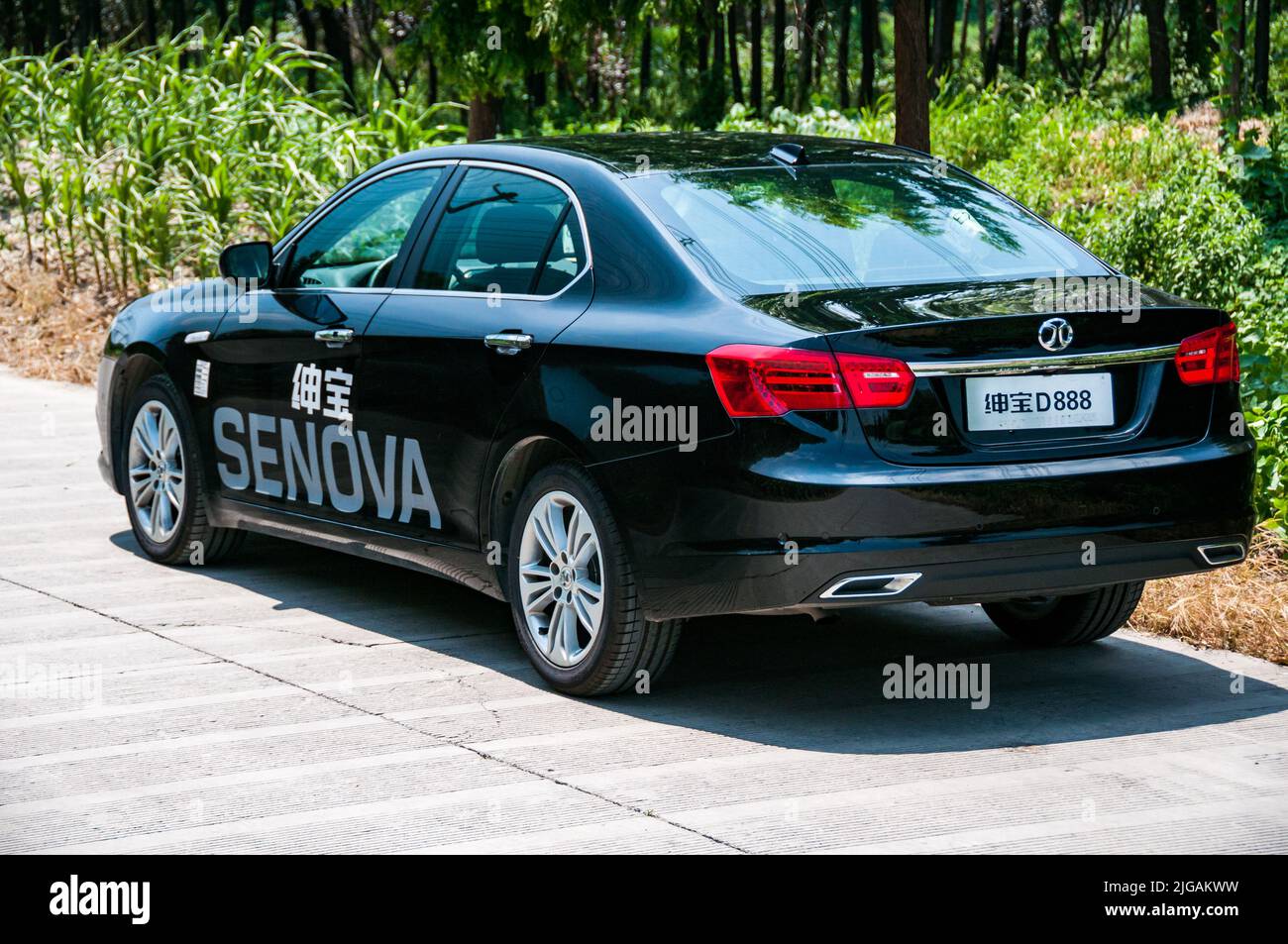 Senova D70 car photographed on a test drive in Pudong District ...