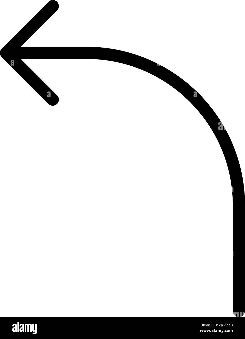 arrow turn icon. Simple thin line, outline vector of Arrows icons for UI and UX, website or ...