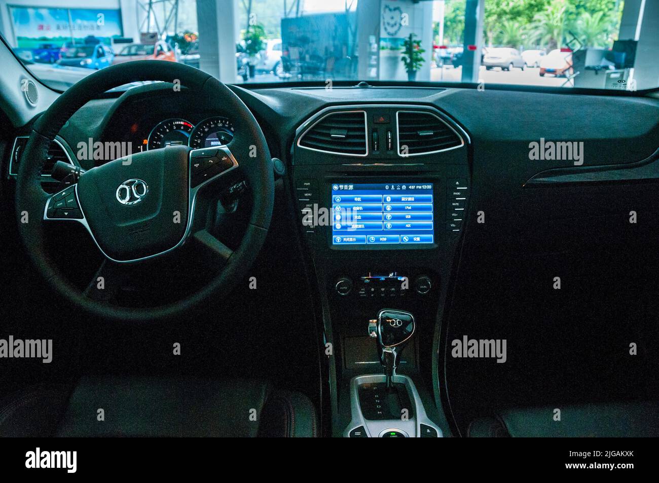 Senova D70 interior photographed at a BAIC dealer in Pudong District ...